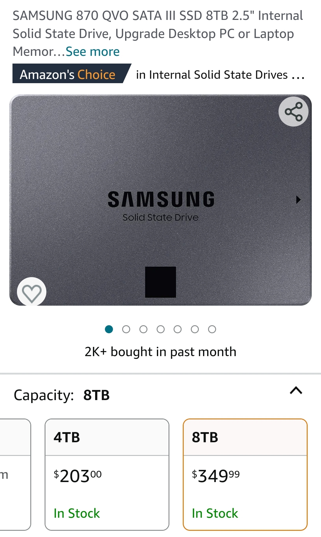 [아마존]SAMSUNG 870 QVO SATA III SSD 8TB 2.5(300/45.39) > 핫딜 | 퀘이사존 QUASARZONE
